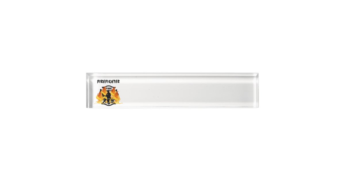 Fire Dept Flames Nameplate | Zazzle