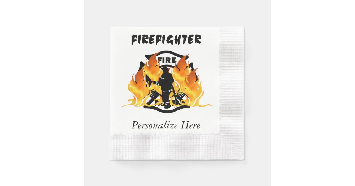 Fire Dept Flames Paper Napkins | Zazzle