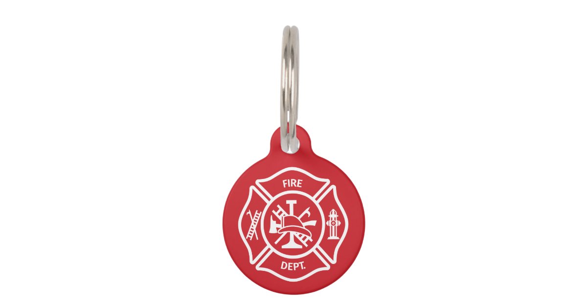 Fire Dept Logo Customizable Accountability Tag | Zazzle