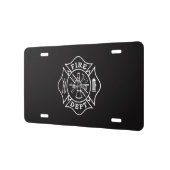 Fire Dept Maltese Cross Aluminum License Plate | Zazzle