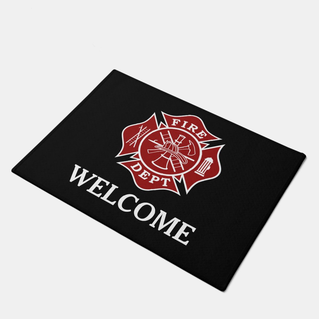Fire Dept Maltese Cross Doormat - 18"x24" | Zazzle