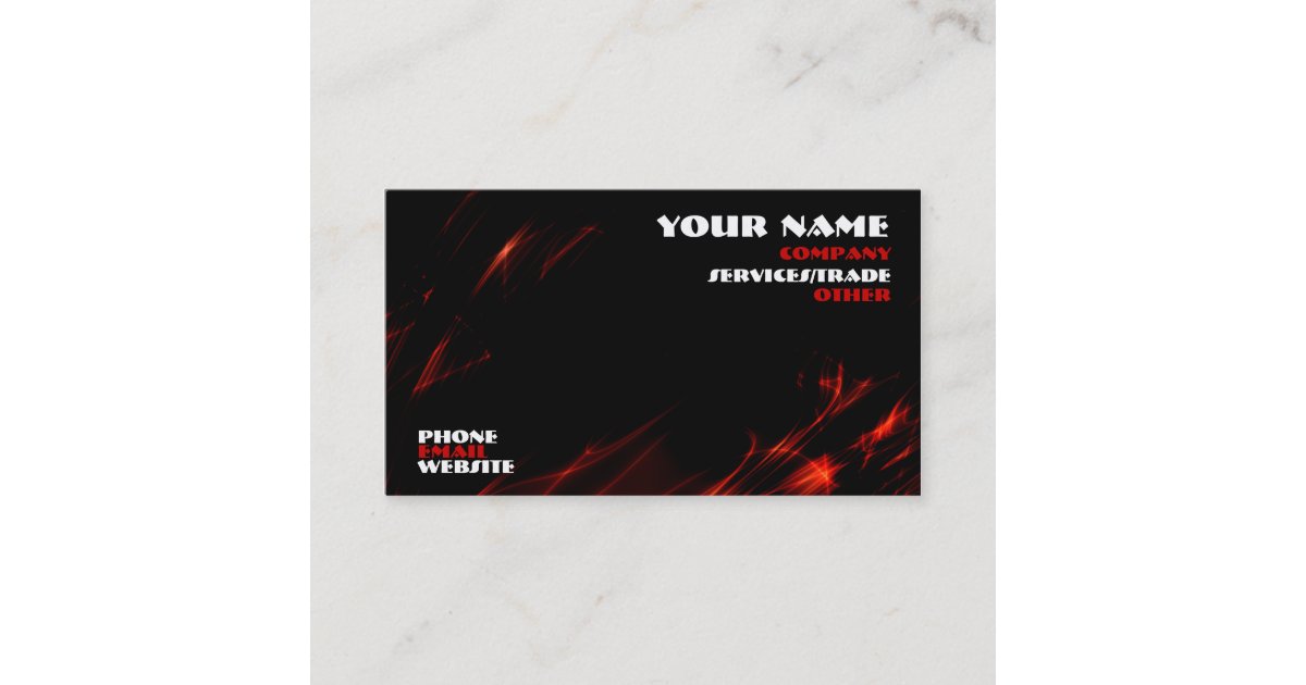 fire design business card | Zazzle