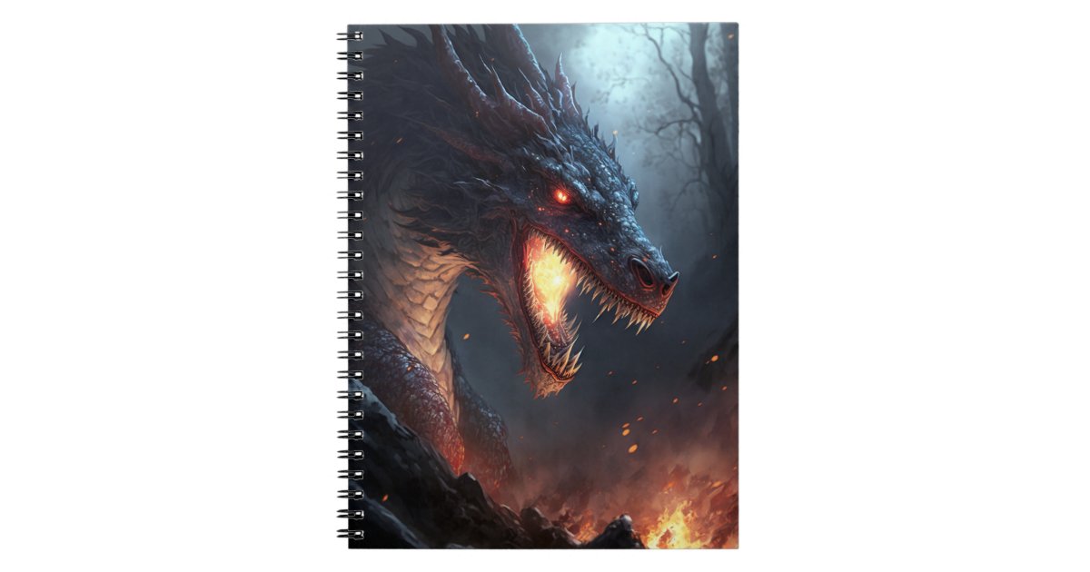 Fire Dragon Fantasy Art Notebook | Zazzle