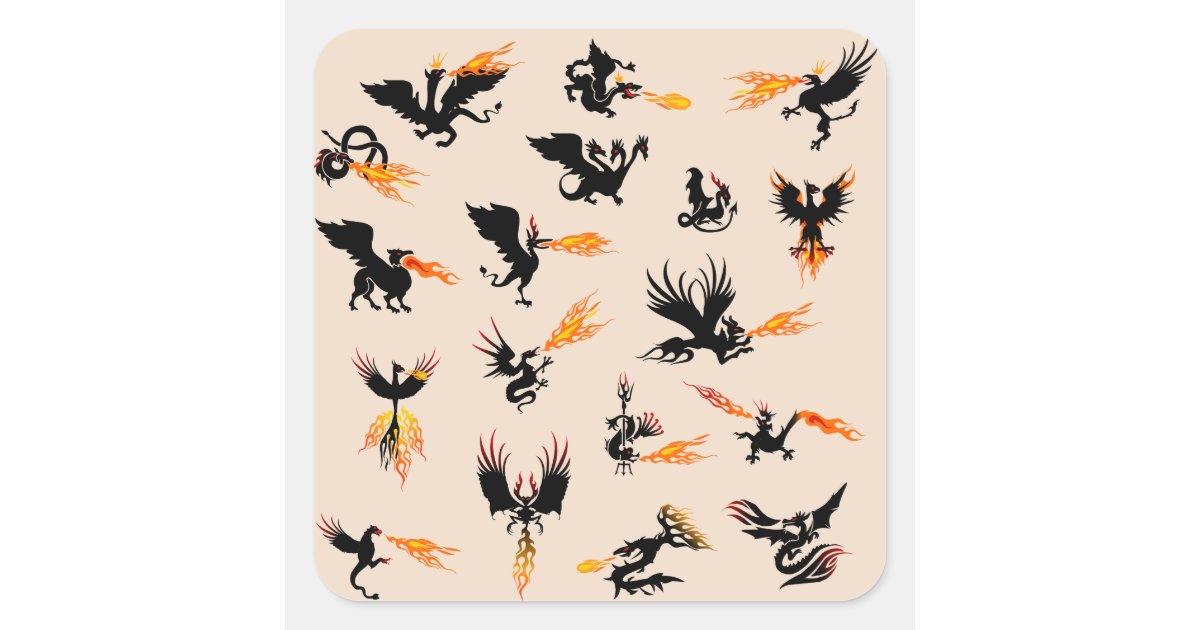 fire dragons stickers | Zazzle
