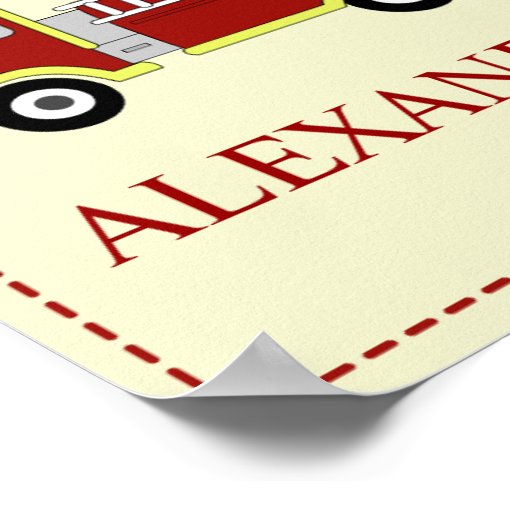 FIRE ENGINE Baby boy's room nursery Art Print | Zazzle