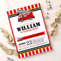 Fire Engine Birthday Party Invitation | Zazzle