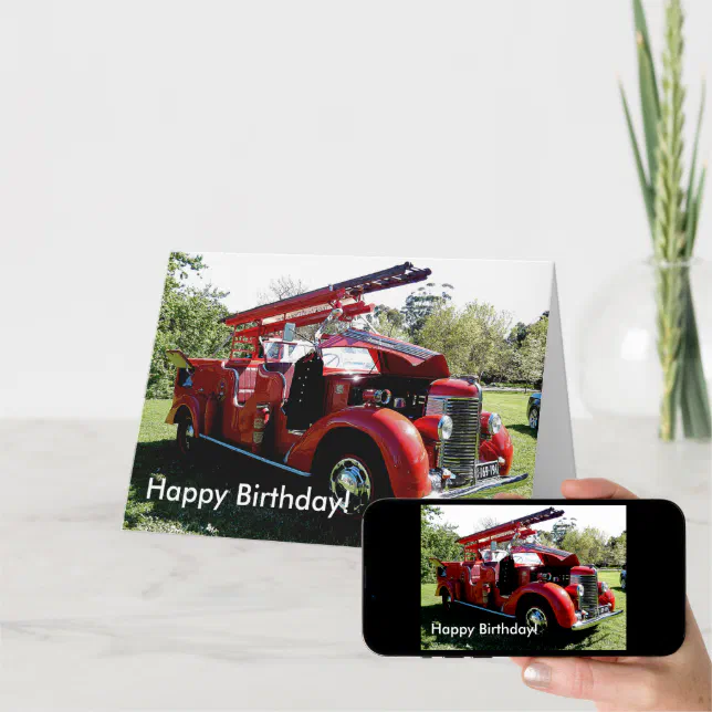 Fire Engine Card | Zazzle