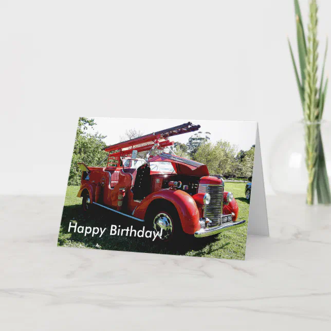 Fire Engine Card | Zazzle