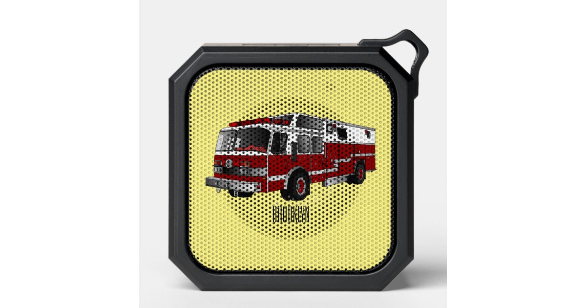 Fire engine cartoon illustration bluetooth speaker | Zazzle
