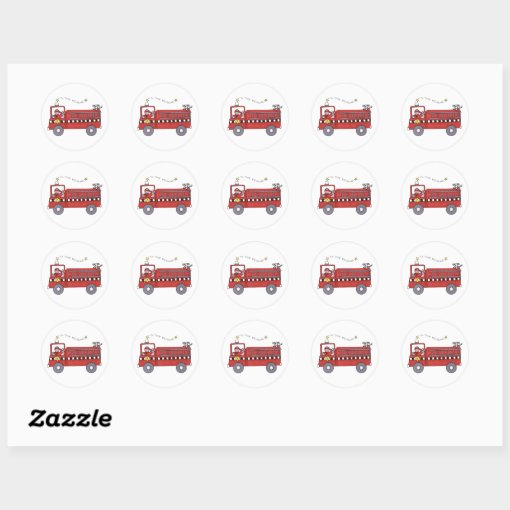 Fire Engine Classic Round Sticker | Zazzle