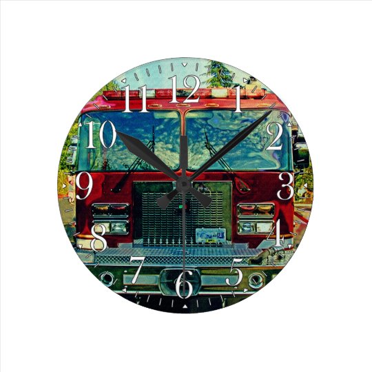 Fire Engine Firefighters Wall Clock | Zazzle.com