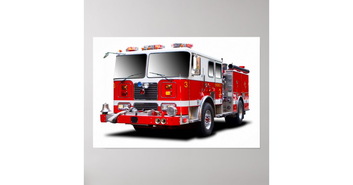 Fire Engine images for poster | Zazzle