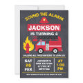 Fire Engine Or Fire Truck Birthday Invitation | Zazzle