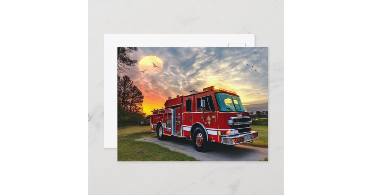 Fire Engine Post Card | Zazzle