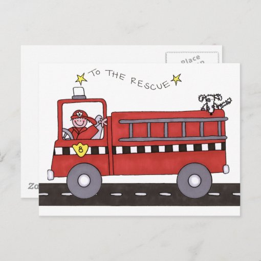 Fire Engine Postcard | Zazzle