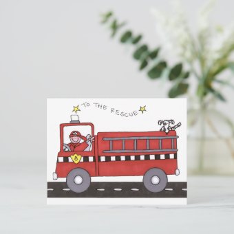 Fire Engine Postcard | Zazzle