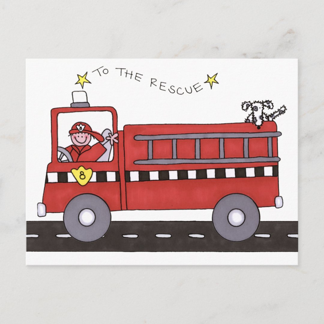 Fire Engine Postcard | Zazzle