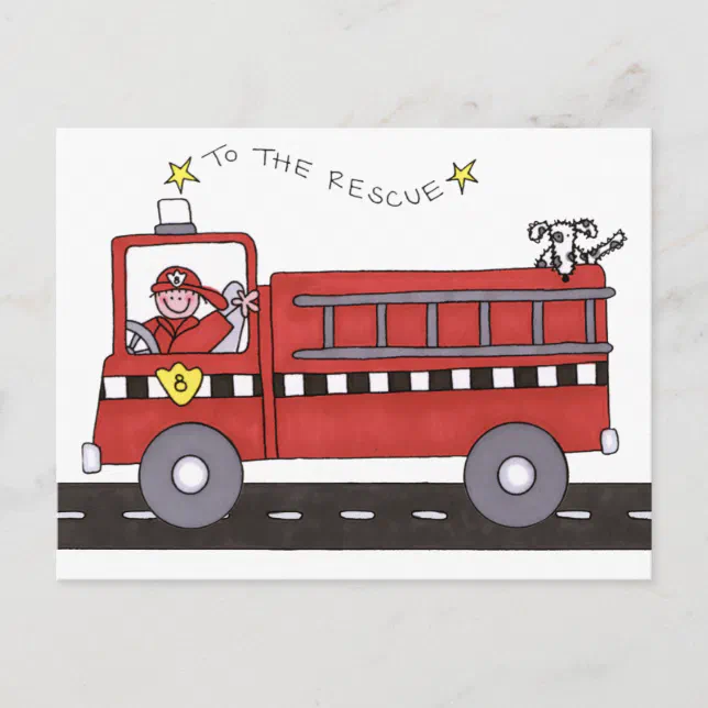 Fire Engine Postcard | Zazzle