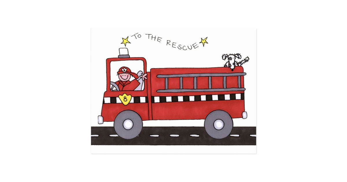 Fire Engine Postcard | Zazzle.com