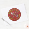 Fire Engine Red Logo Classic Round Sticker | Zazzle