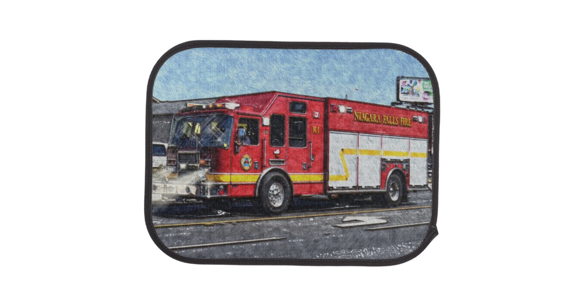 Fire Engine Truck, Fireman's Big Rig Car Floor Mat | Zazzle