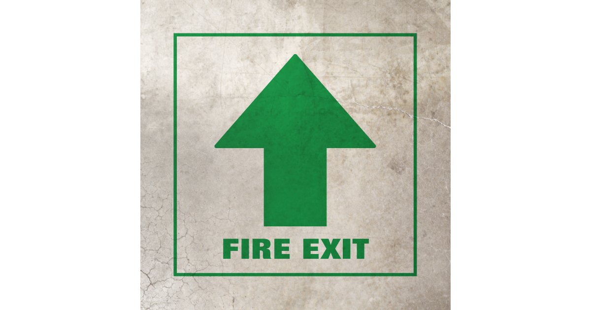 Fire Exit Forward Arrow Floor Sign Floor Decals | Zazzle