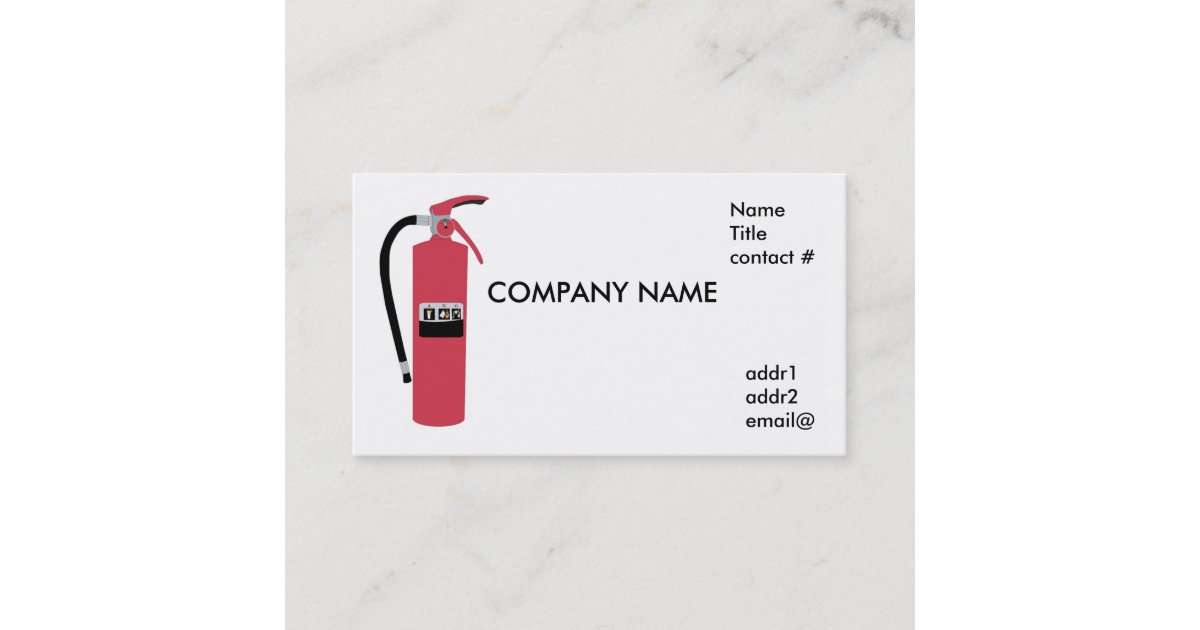 fire extinguisher business card | Zazzle