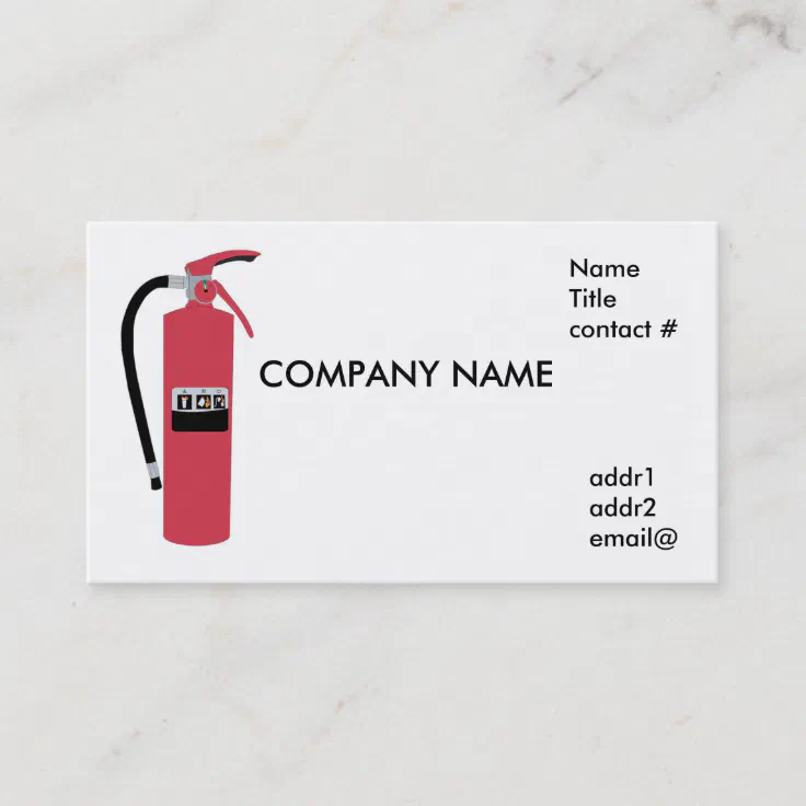 fire extinguisher business card | Zazzle