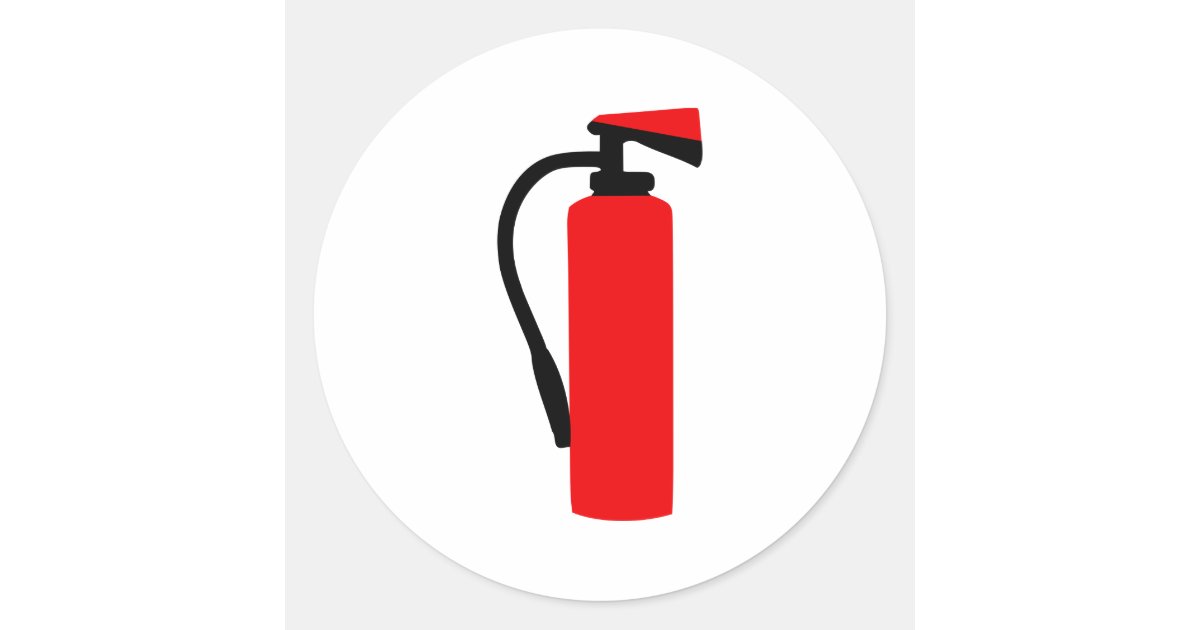 Fire extinguisher classic round sticker | Zazzle