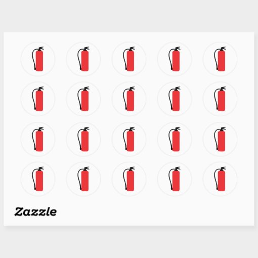 fire extinguisher classic round sticker | Zazzle