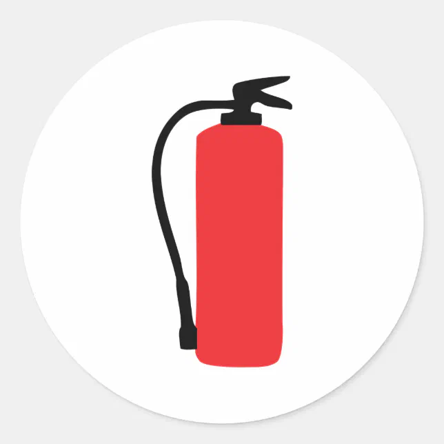 fire extinguisher classic round sticker | Zazzle