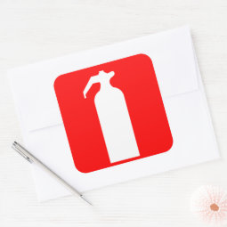 Fire Extinguisher Decals Square Sticker | Zazzle