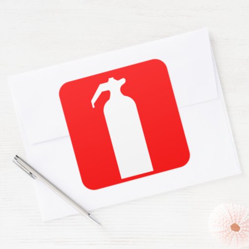 Fire Extinguisher Decals Square Sticker | Zazzle