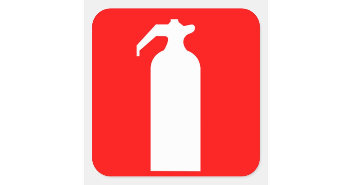 Fire Extinguisher Decals Square Sticker | Zazzle