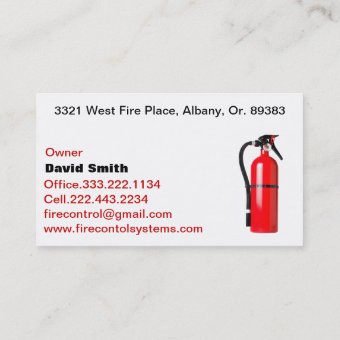 Fire extinguisher fire alarm system Business Card | Zazzle