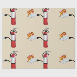 Fire Extinguisher Putting Out Fire Glossy Wrapping Wrapping Paper | Zazzle