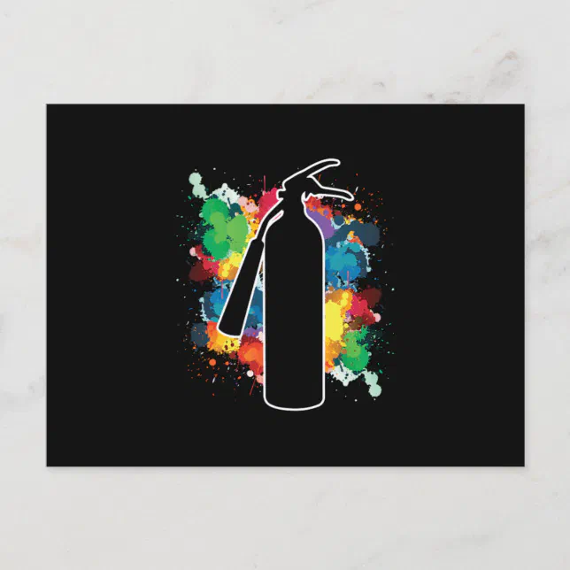 Fire Extinguisher Spray Paintings Graffiti Postcard | Zazzle