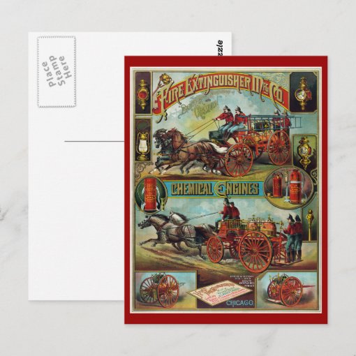 Fire Extinguishers and Chemical Engines Postcard | Zazzle
