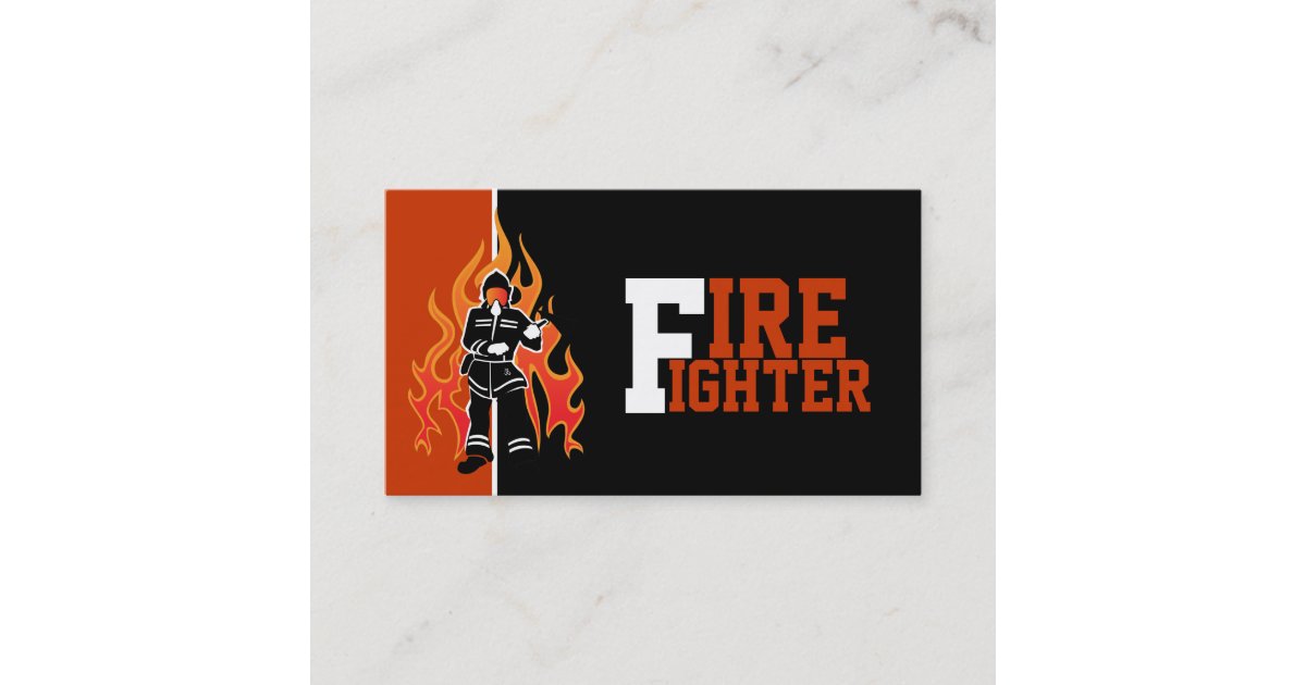 Fire fighter/fireman eye catching business cards | Zazzle