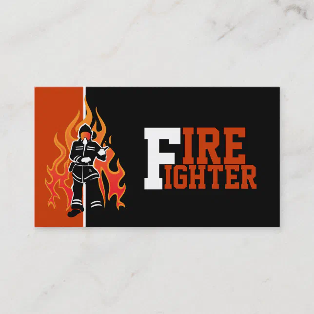 Fire fighter/fireman eye catching business cards | Zazzle