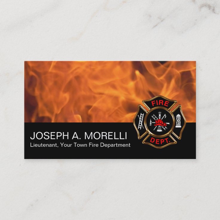 Fire Fighter Fireman Fire Symbol | Flames Business Business Card | Zazzle
