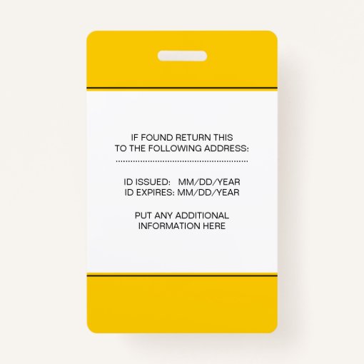 Fire fighter/fireman photo id template yellow badge | Zazzle