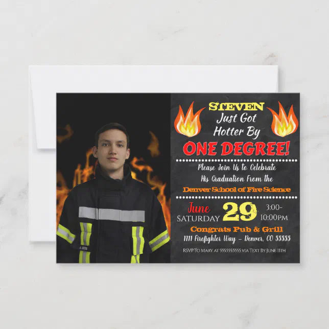 Fire Fighter Graduation Invitation | Zazzle