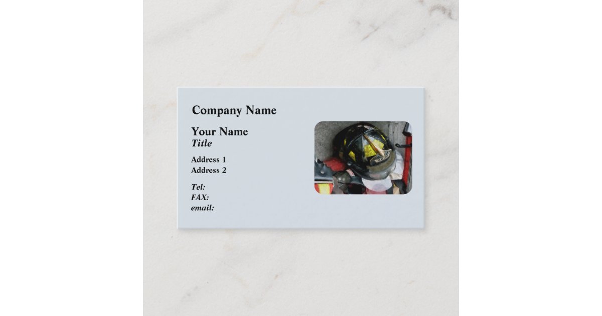 Fire Fighter's Helmet Closeup Business Card | Zazzle