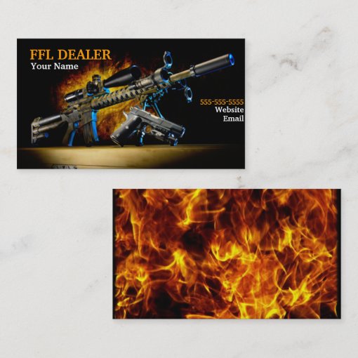 Fire Firearms Business card | Zazzle