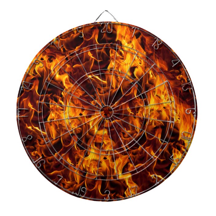 Fire / Flame Pattern Background Dartboard With Darts | Zazzle.com