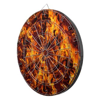 Fire / Flame Pattern Background Dartboard With Darts | Zazzle
