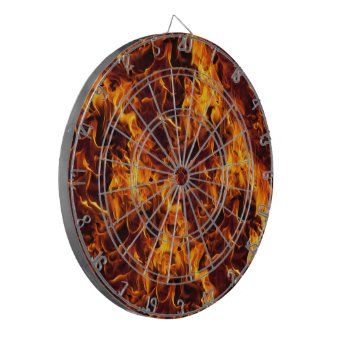Fire / Flame Pattern Background Dartboard With Darts | Zazzle