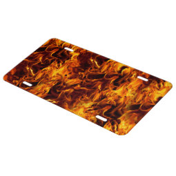 Fire / Flame Pattern Background License Plate | Zazzle