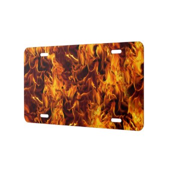 Fire / Flame Pattern Background License Plate | Zazzle